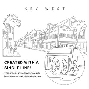 Key West Printable Wall Art - Key West Duval Street as Single Line Art ...