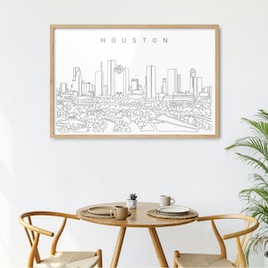 Houston TX City Skyline SVG Printable Wall Art With Houston Cityscape ...