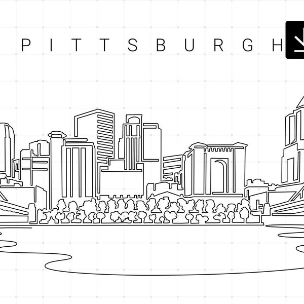 Pittsburgh Skyline Svg - Etsy