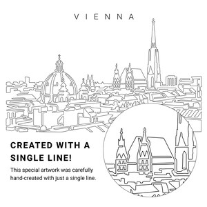 Vienna Printable Wall Art - Vienna Skyline as Single Line Art - Digital ...