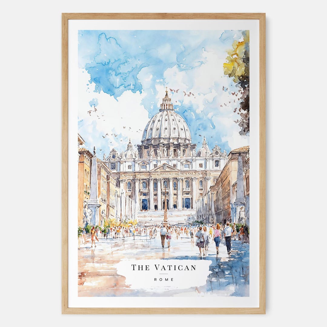 The Vatican Watercolor Art Print - Rome Wall Art - Italy Travel Gift ...