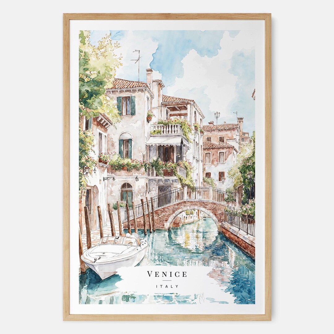 Venice Watercolor Art Print - Venice Wall Art - Italy Travel Print ...