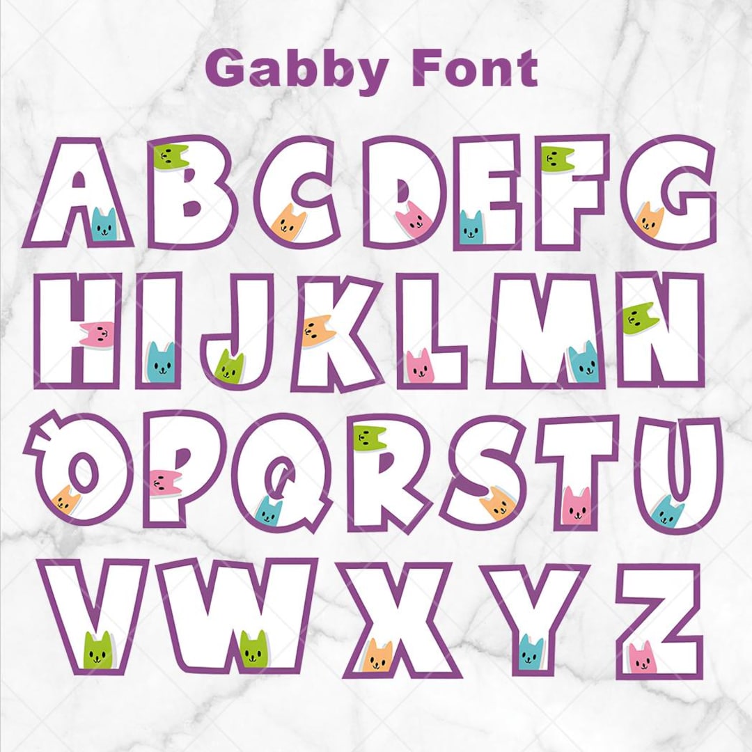 Gabby Dollhouse Font Letters Alphabet - Etsy