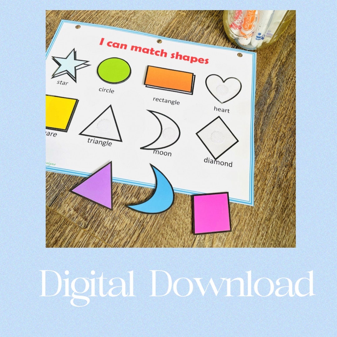 Learning Shapes, Printable Shape Matching Game, Preschool Learning Game ...