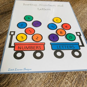 Alphabet and Number Sorting Game - Etsy