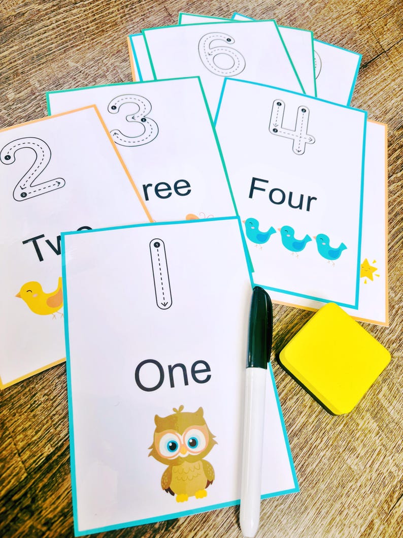 Tarjetas para trazar números del 1 al 10: Material imprimible para ...