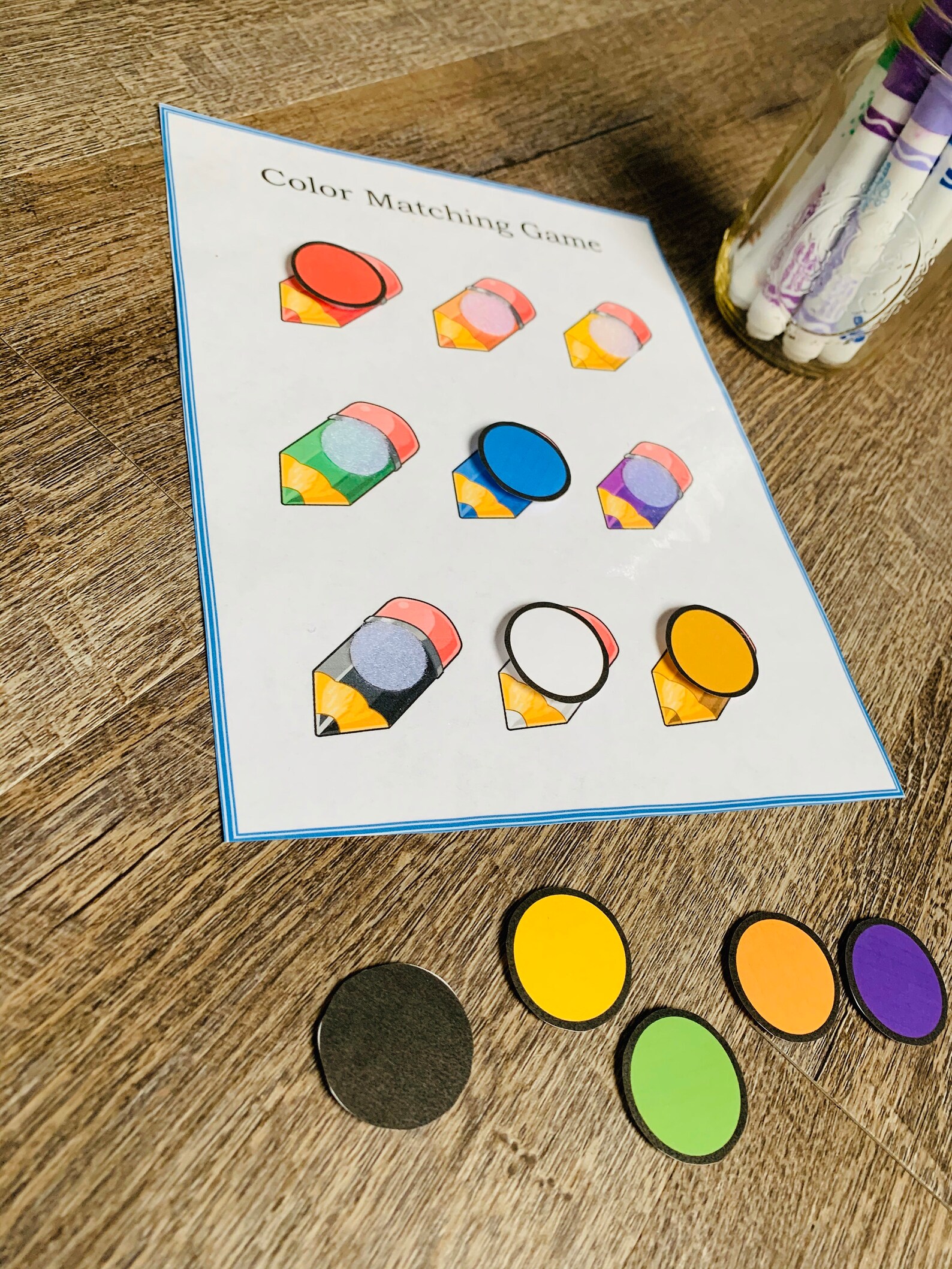 Color Matching Game Learning Colors Matching Game Preschool | Etsy