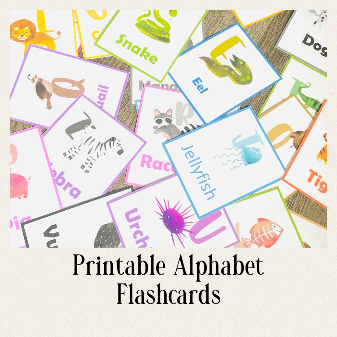 Alphabet Flash Cards, Printable Preschool Alphabet Cards, Beginning ...