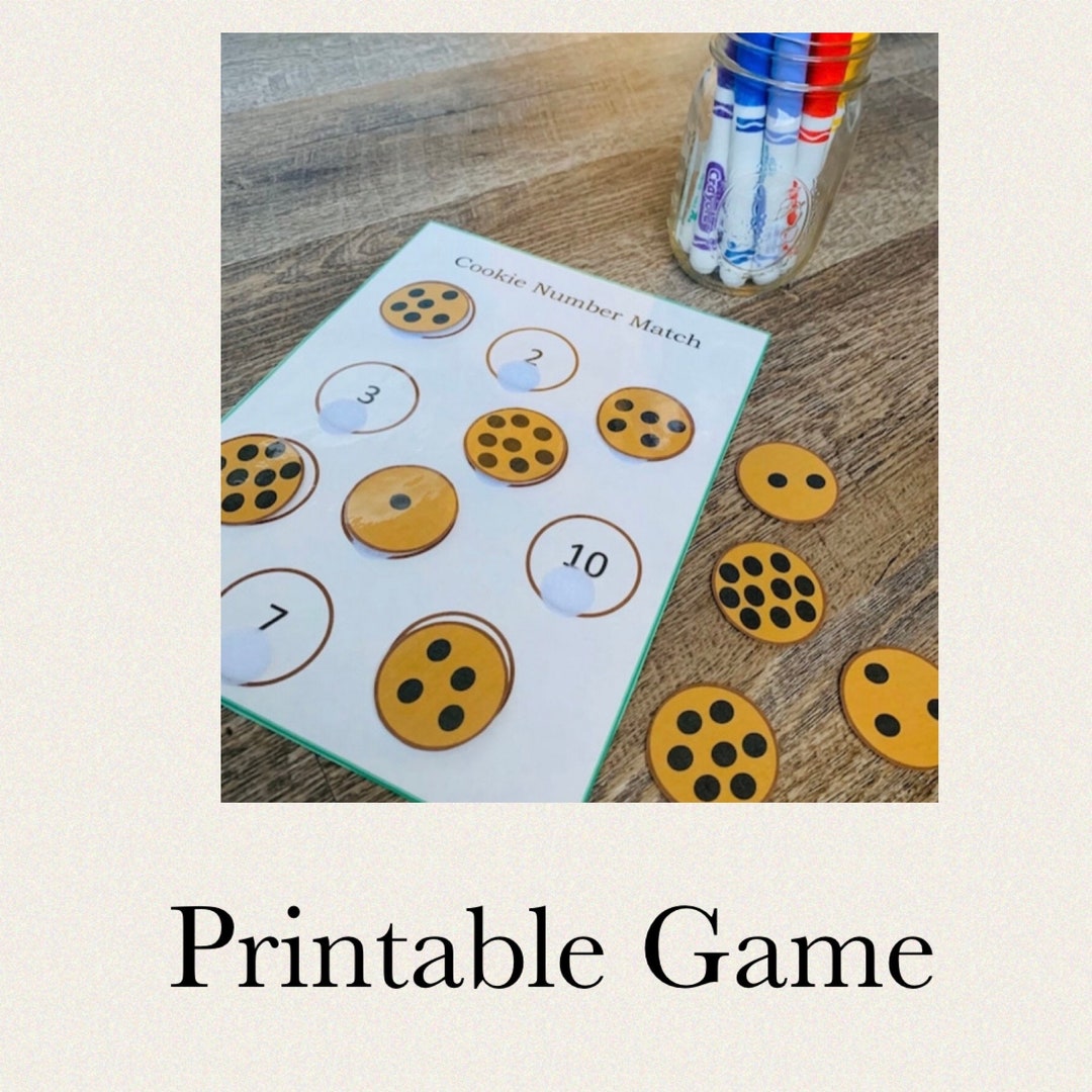 Preschool Cookie Counting Game, Homeschool Printable Learning Game ...