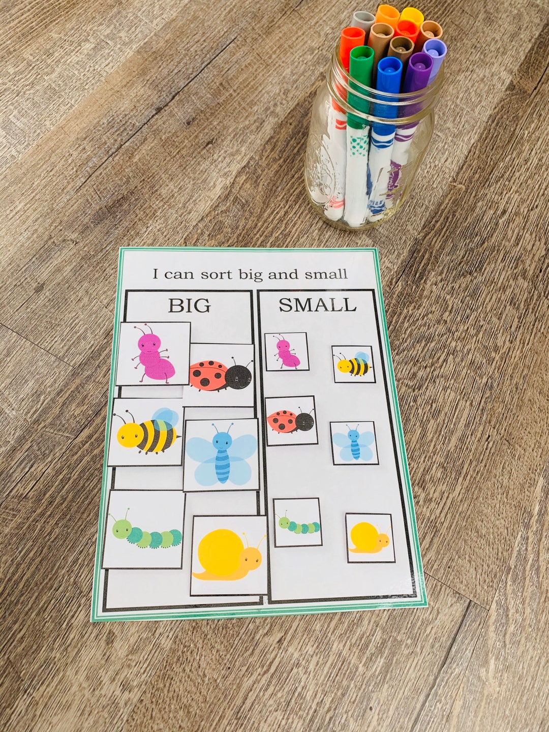 Sorting Big and Small Preschool Game - Etsy Finland