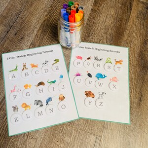 Preschool Alphabet Game, Homeschool Printable Beginning Sounds Game ...
