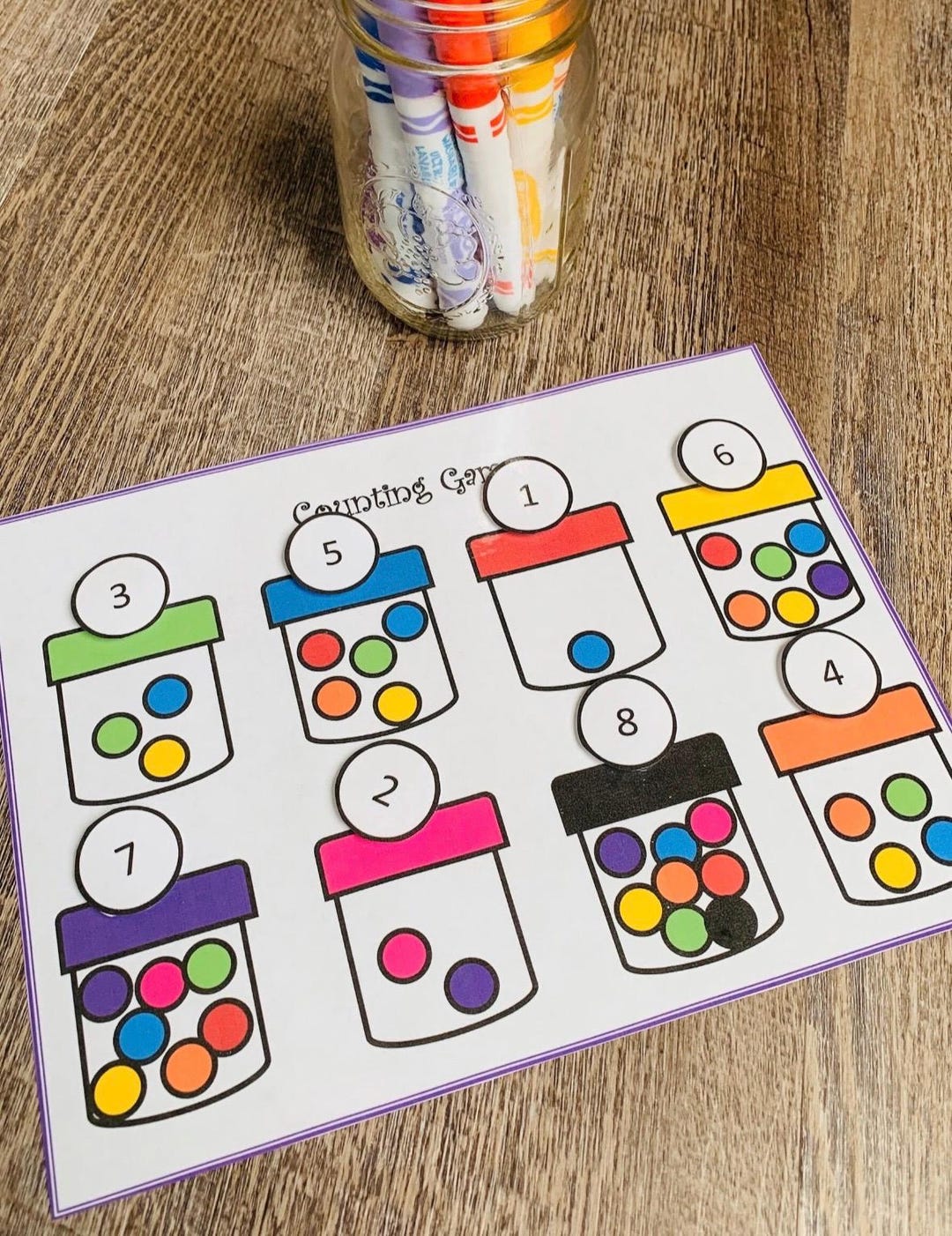 Counting Gumballs Learning Numbers Game - Etsy
