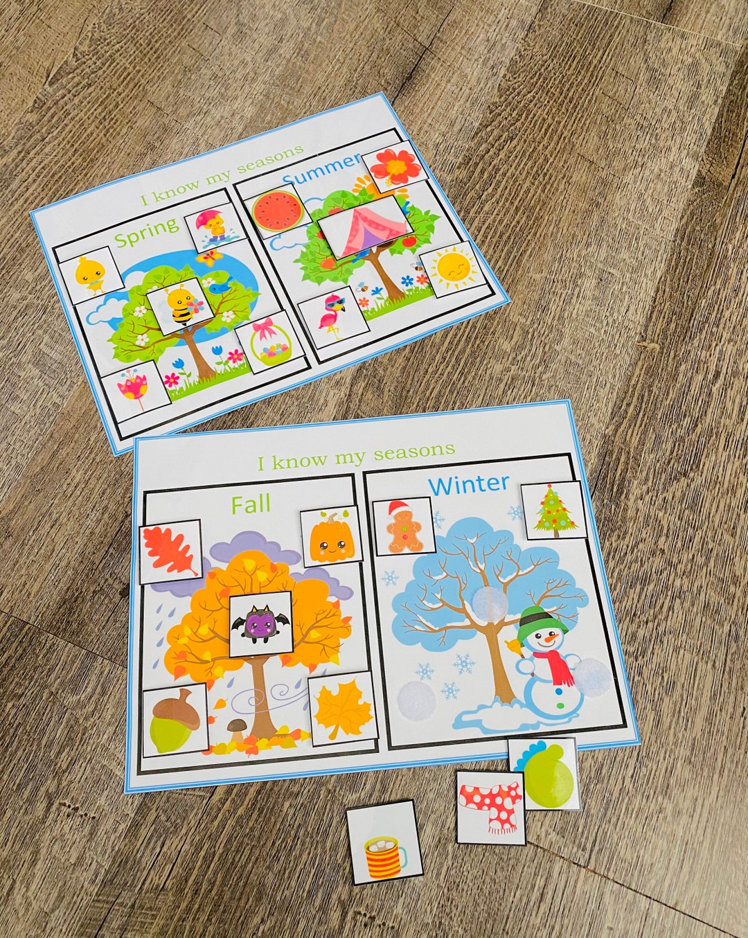 Seasons of the Year Matching Game, Preschool Homeschool, Learning ...