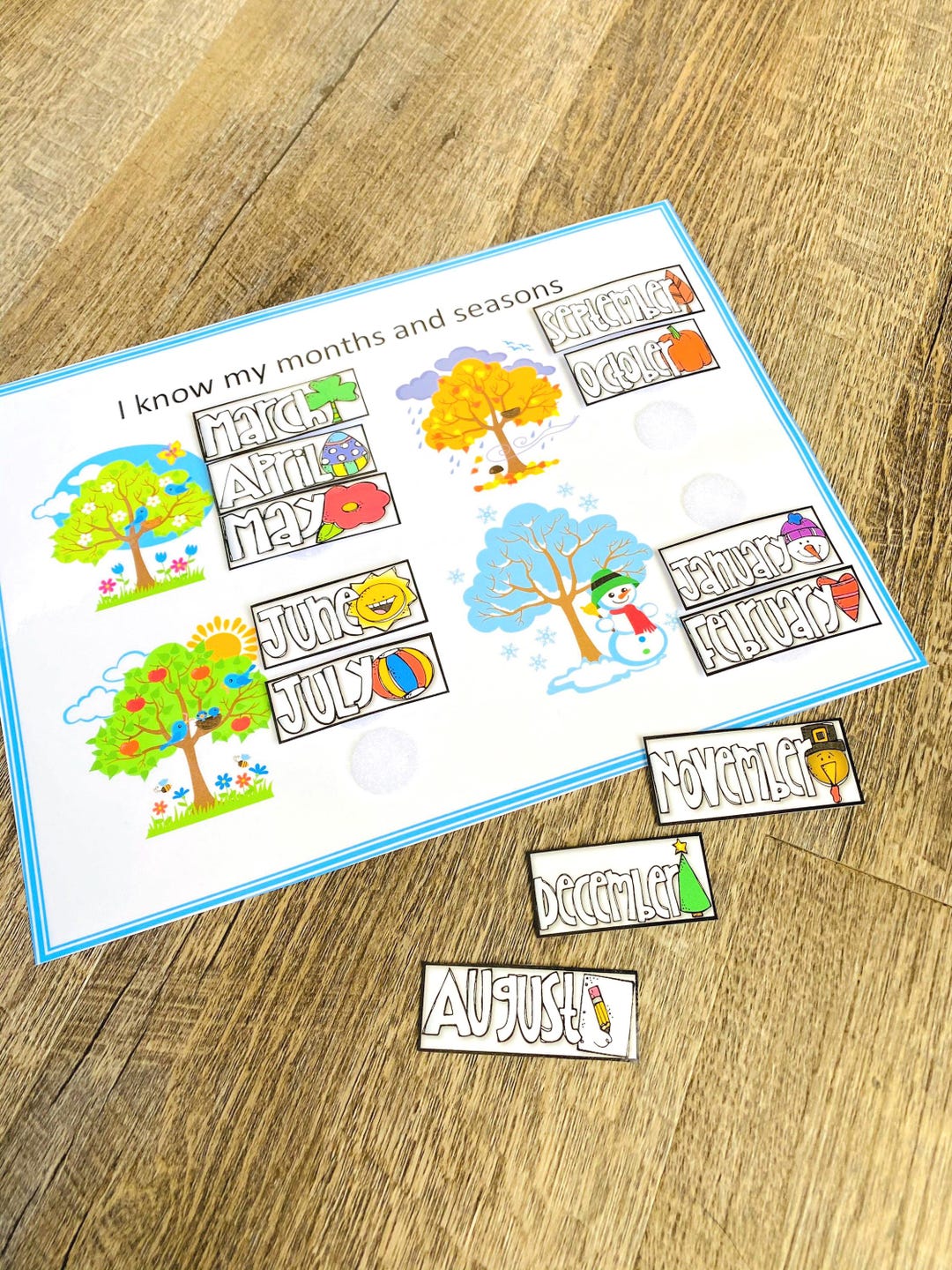 Months and Seasons Matching Game - Preschool, Kindergarten, Homeschool ...