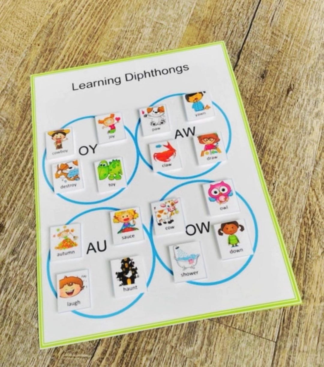 Diphthongs Printable Homeschool Game, Educational Game, Phonics ...