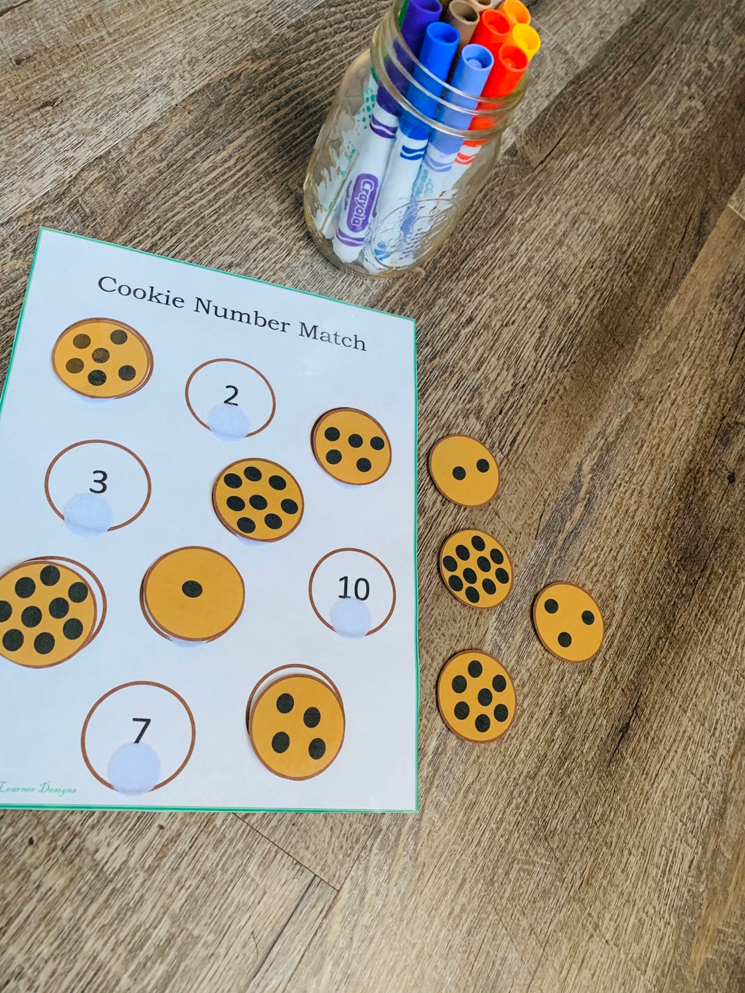 Cookie Counting Preschool Number Matching Game - Etsy