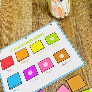 Preschool Color Matching Game, Homeschool Montessori Learning Colors ...