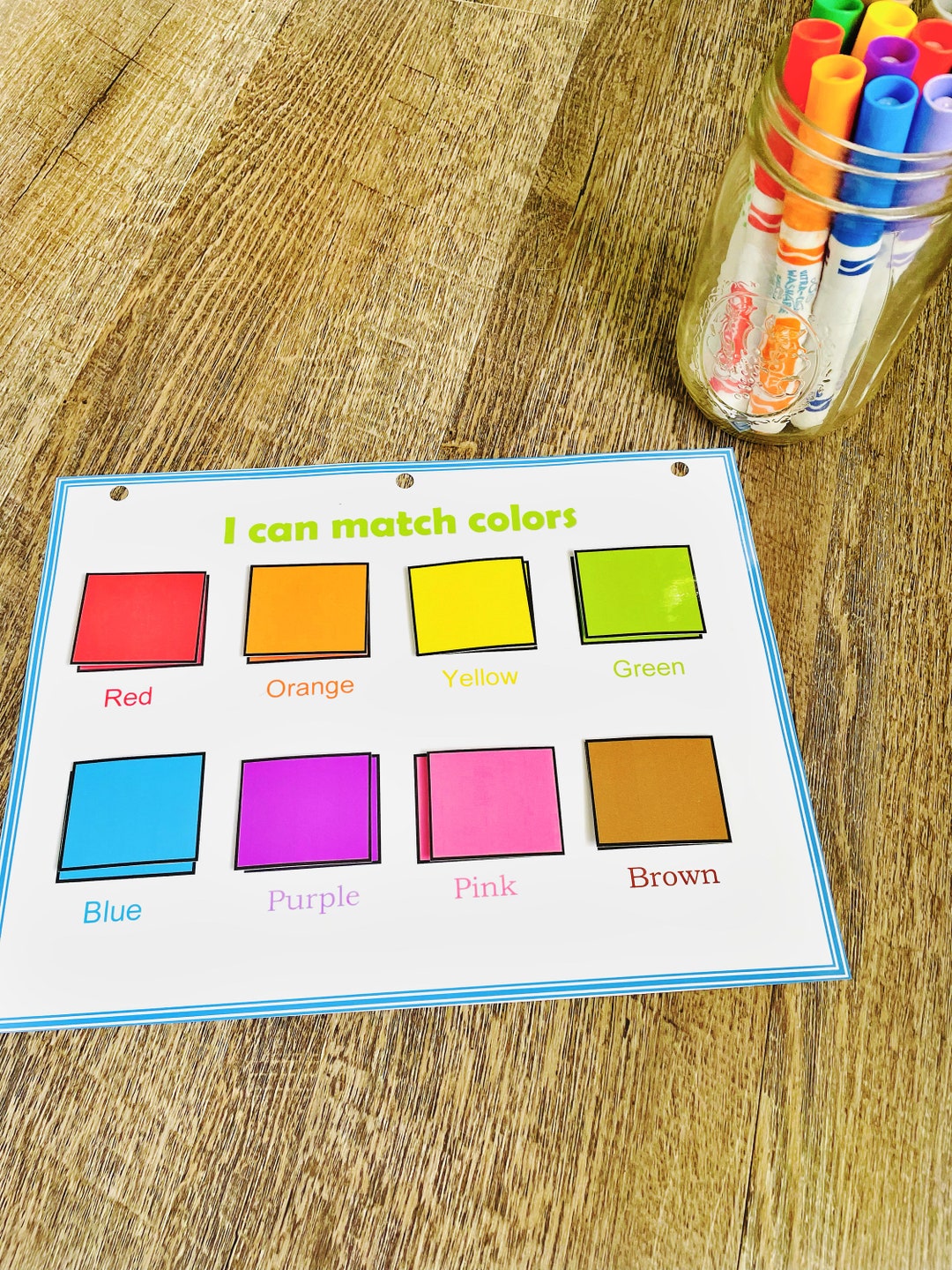 Preschool Color Matching Game, Homeschool Montessori Learning Colors ...