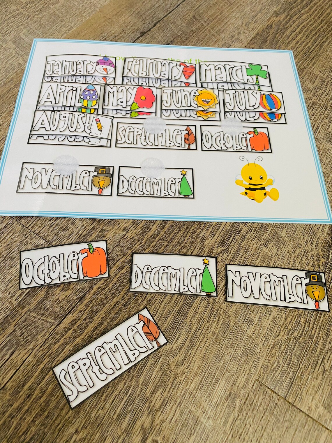 Months of the Year Matching Game Montessori Educational - Etsy