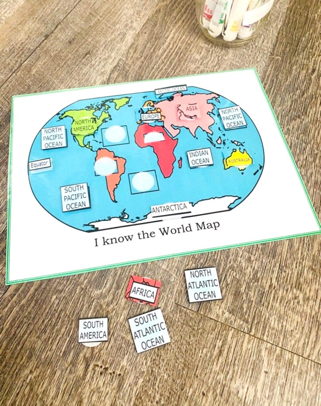 Map of the World Game, Printable Map Game, Homeschool Geography Game ...