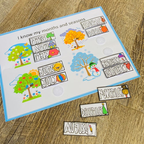 Months of the Year and Seasons NORTHERN HEMISPHERE - Etsy