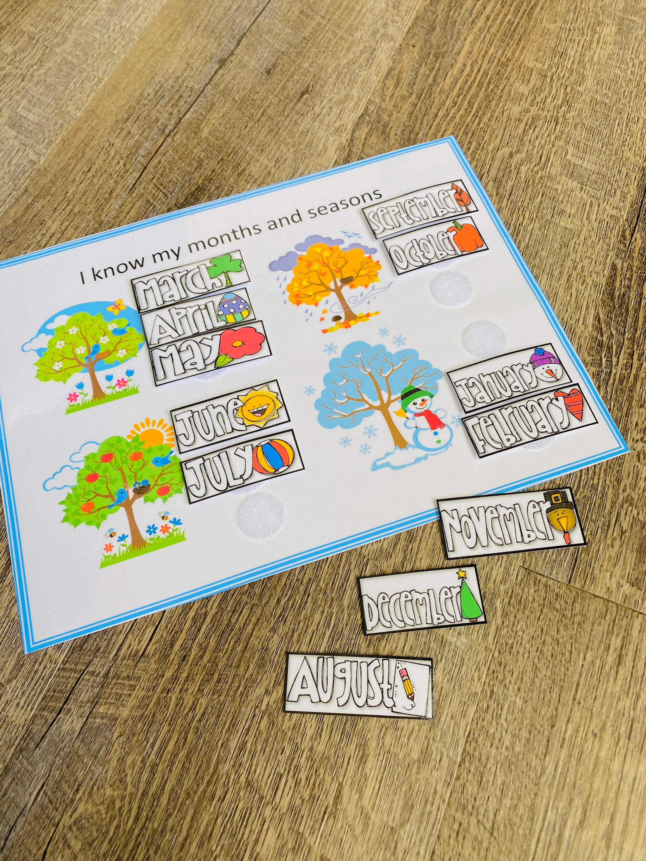 Seasons and Months of the Year Game Homeschool Learning Game - Etsy