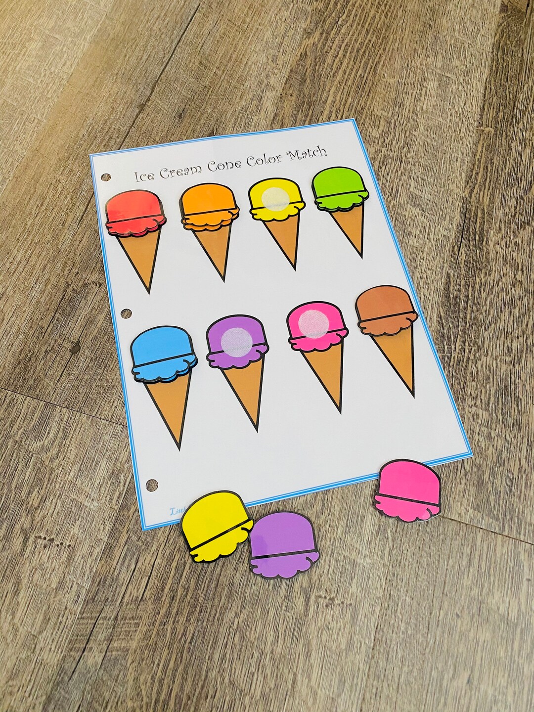 Color Matching, Ice Cream Colors, Montessori Printable- Toddler ...