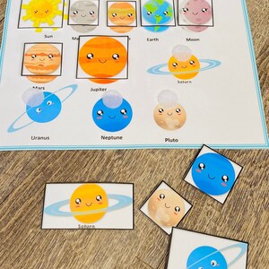 Solar System Matching Game - Etsy