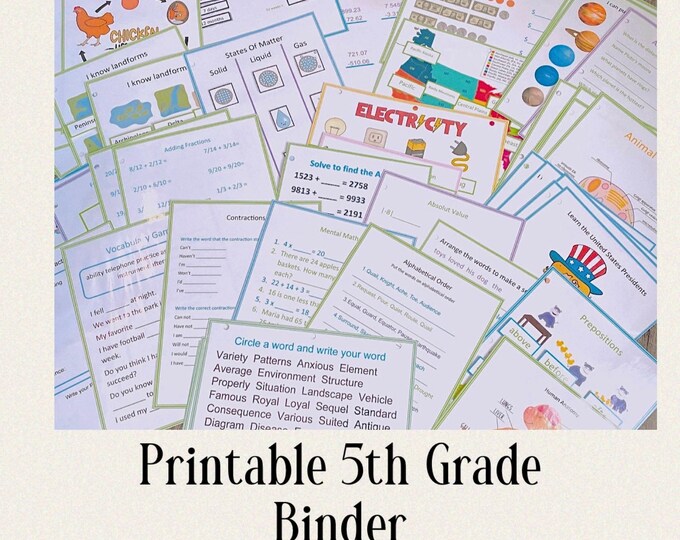 5th Grade at Home Learning Activities Bundle - Etsy