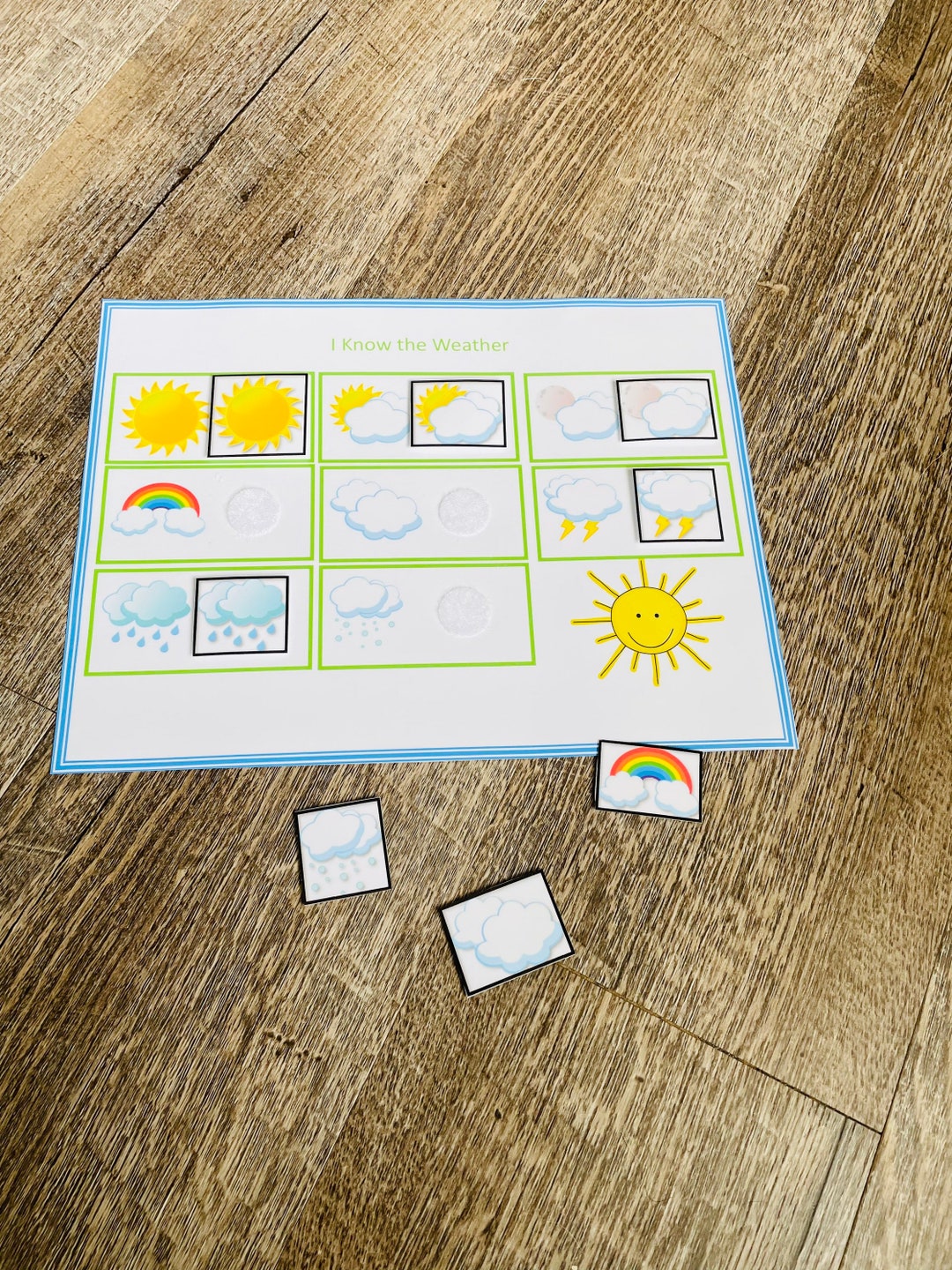 Weather Matching Game Preschool Curriculum Homeschool - Etsy