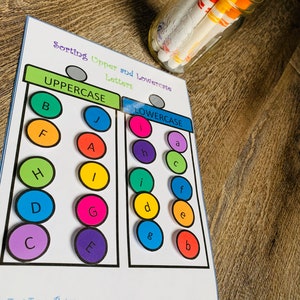 Alphabet Sorting Game, Upper and Lowercase Letters - Etsy