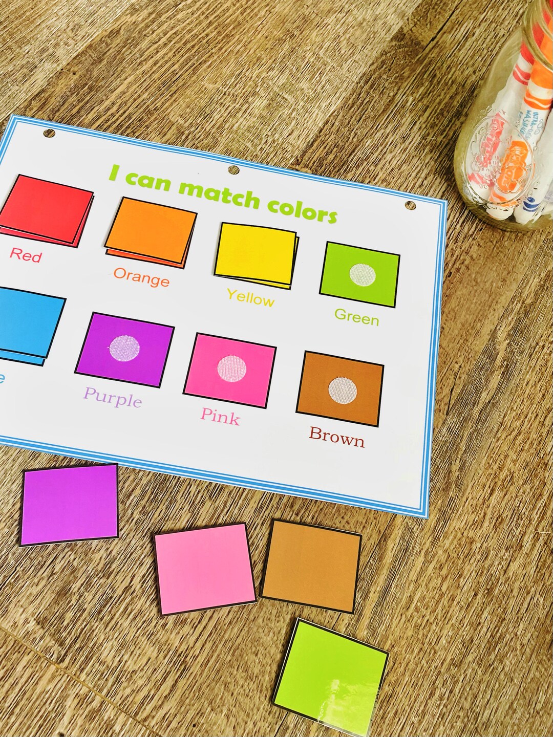 Color Learning Matching Game, Learning Colors, Color Recognition ...
