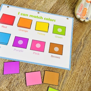 Preschool Color Matching Game, Homeschool Montessori Learning Colors ...