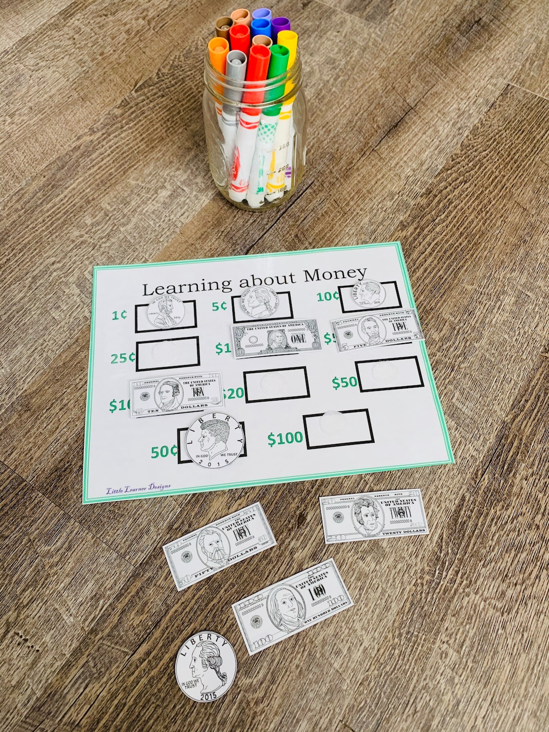 Money Matching Game - Homeschool Math, Currency, Learning Coins - PDF ...