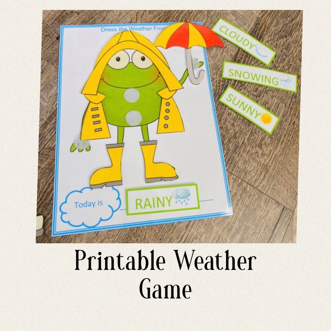 Weather Frog Game, Printable Weather Game, Homeschool Learning the ...