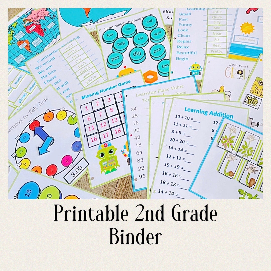 Buy Second Grade Busy Binder, Printable Educational Activities ...