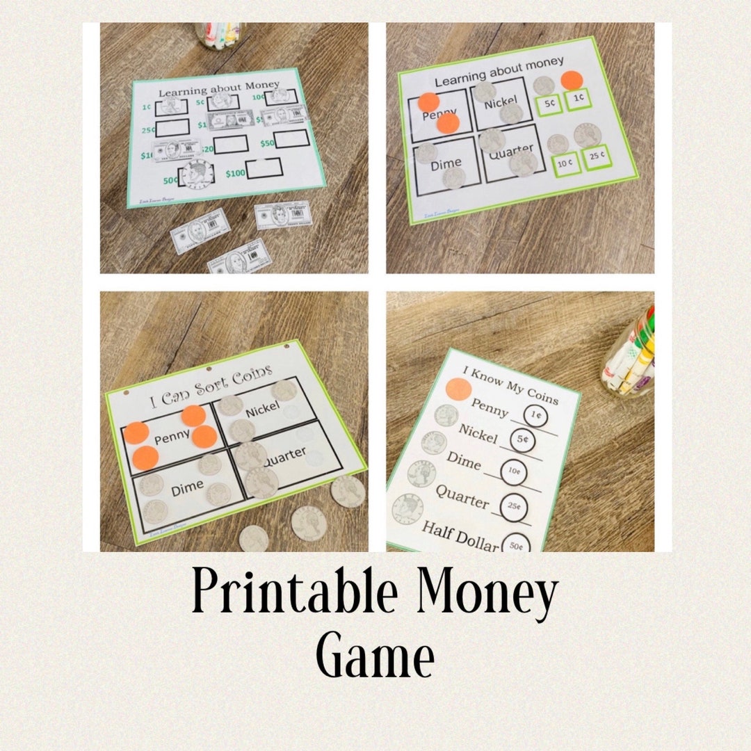 Money Matching Game, Printable Coin and Money Game, Learning About ...