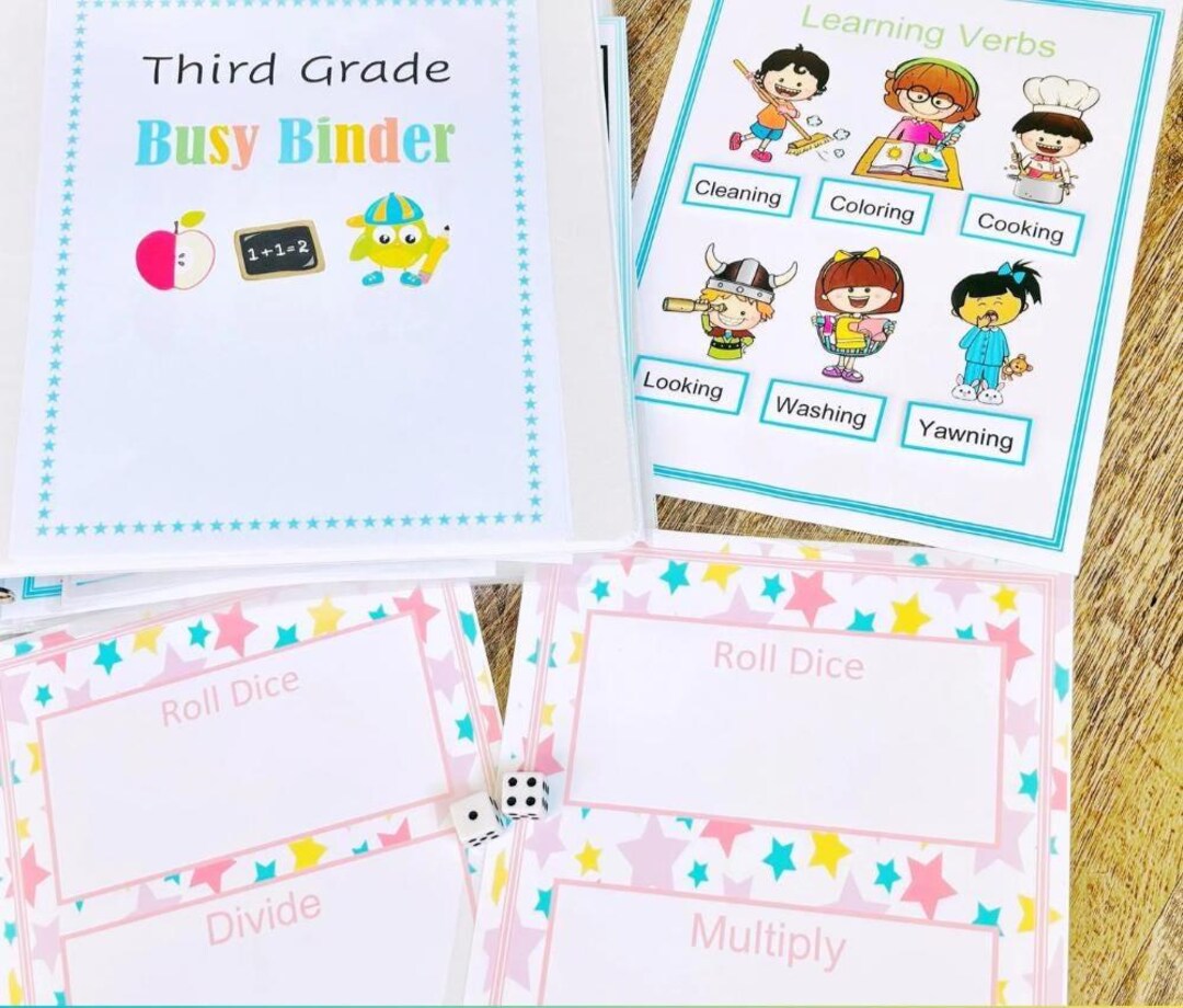 Third Grade Busy Binder, Printable Educational Games, 3rd Grade ...