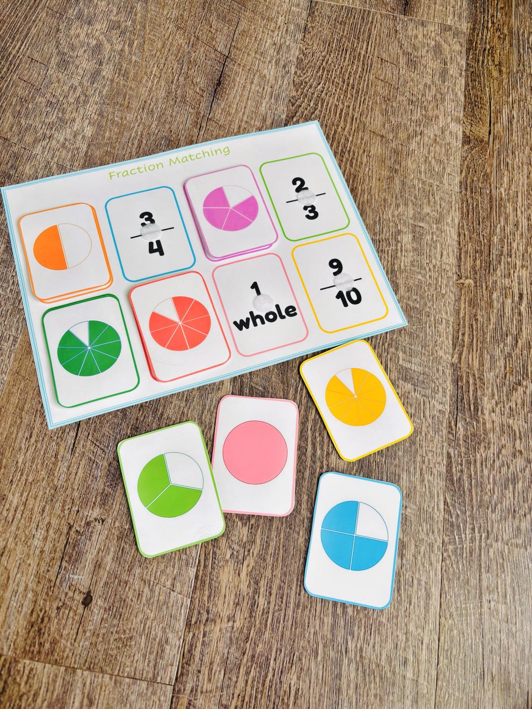Learning Fractions, Early Math Skills, Printable Fraction Matching Game ...