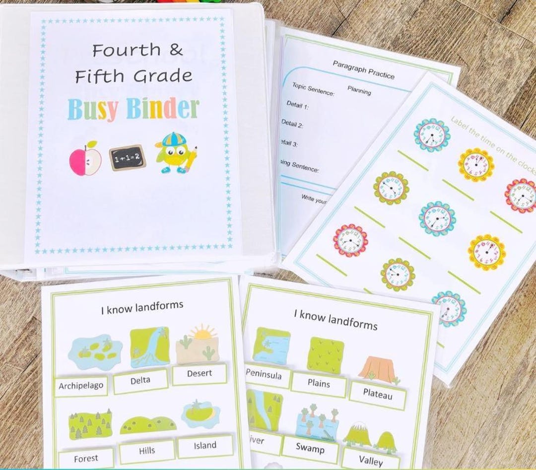 5th Grade Busy Book, Activity Book, Montessoi Printable- Homeschool ...