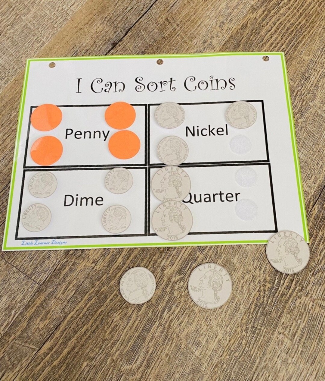 Coin Matching Game, Coin Sorting Game, Homeschool Money Game, Learning ...