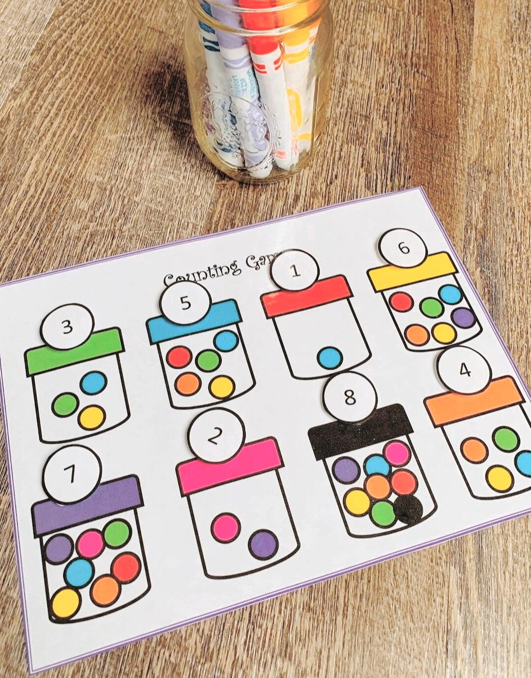 Preschool Toddler Counting Game - Etsy
