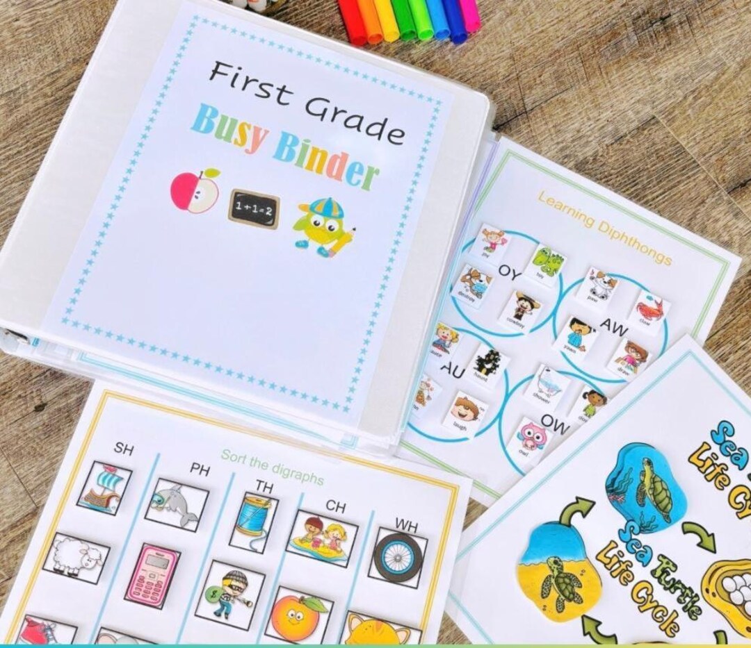 1st Grade Busy Binder, Printable Educational Games, 1st Grade ...