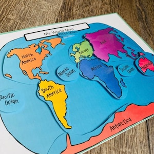 Printable Continent and Oceans Matching Game PDF - Etsy