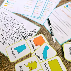 States and Capitals Learning Game, Homeschool US State Learning Game ...