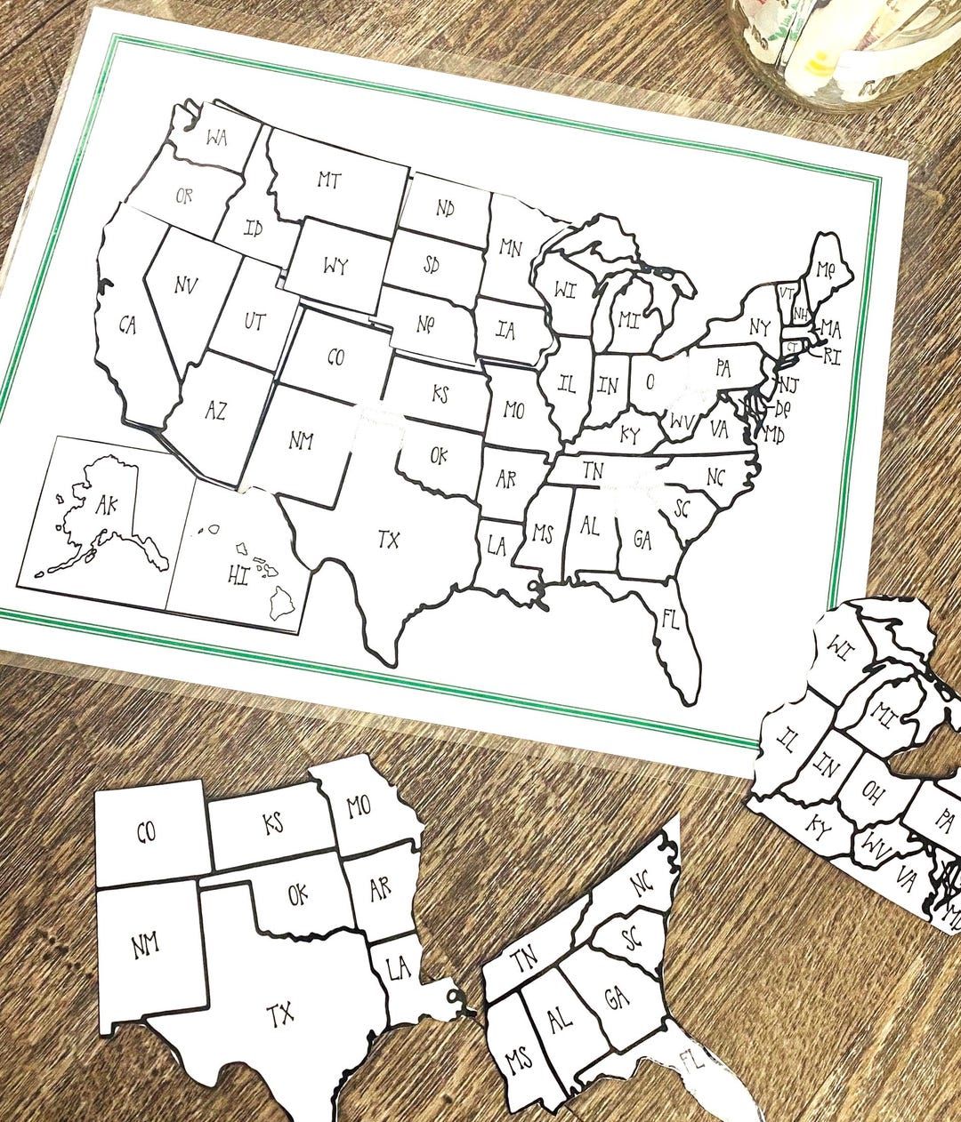 United States Map Puzzle Game -homeschool Geography, US Map ...