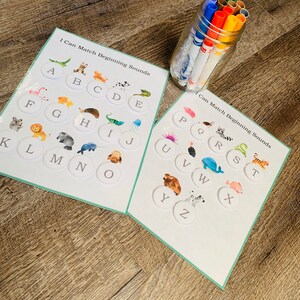 Preschool Alphabet Game, Homeschool Printable Beginning Sounds Game ...