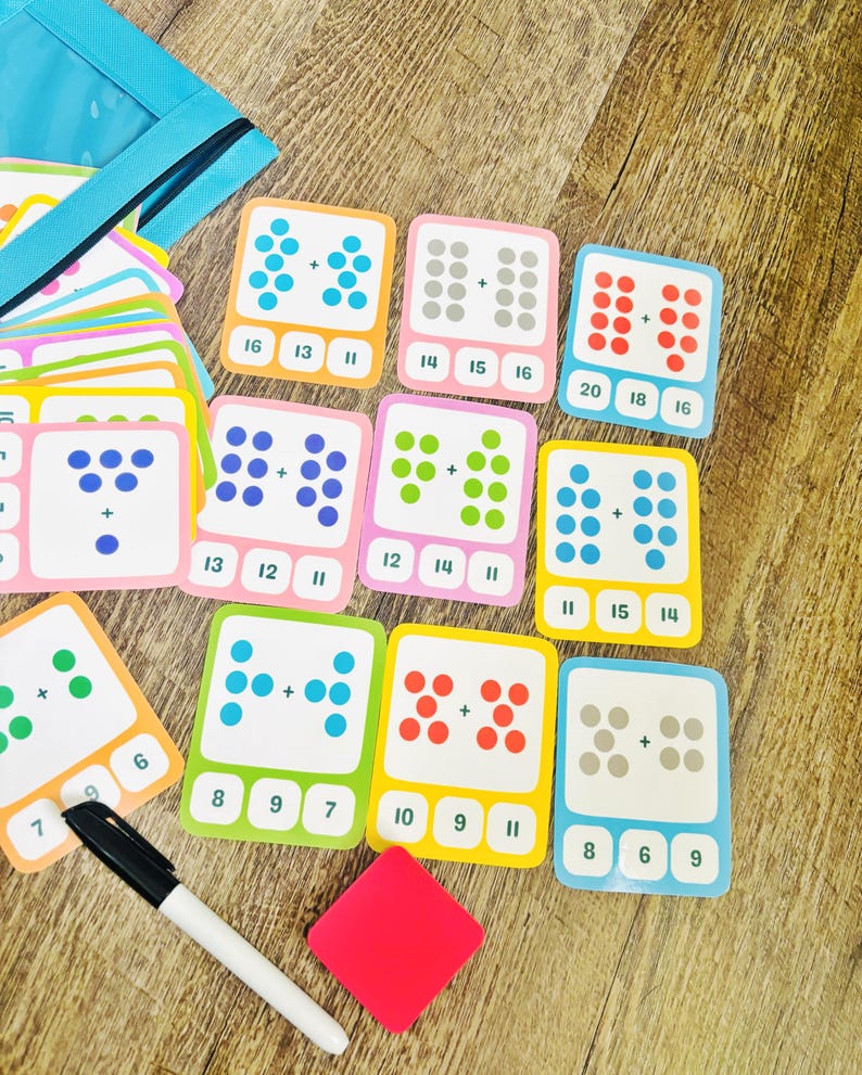 Addition Math Game, Visual Addition Cards-preschool, Kindergarten ...