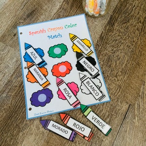 Spanish Color Sorting Game, Digital Download Preschool Game Color ...