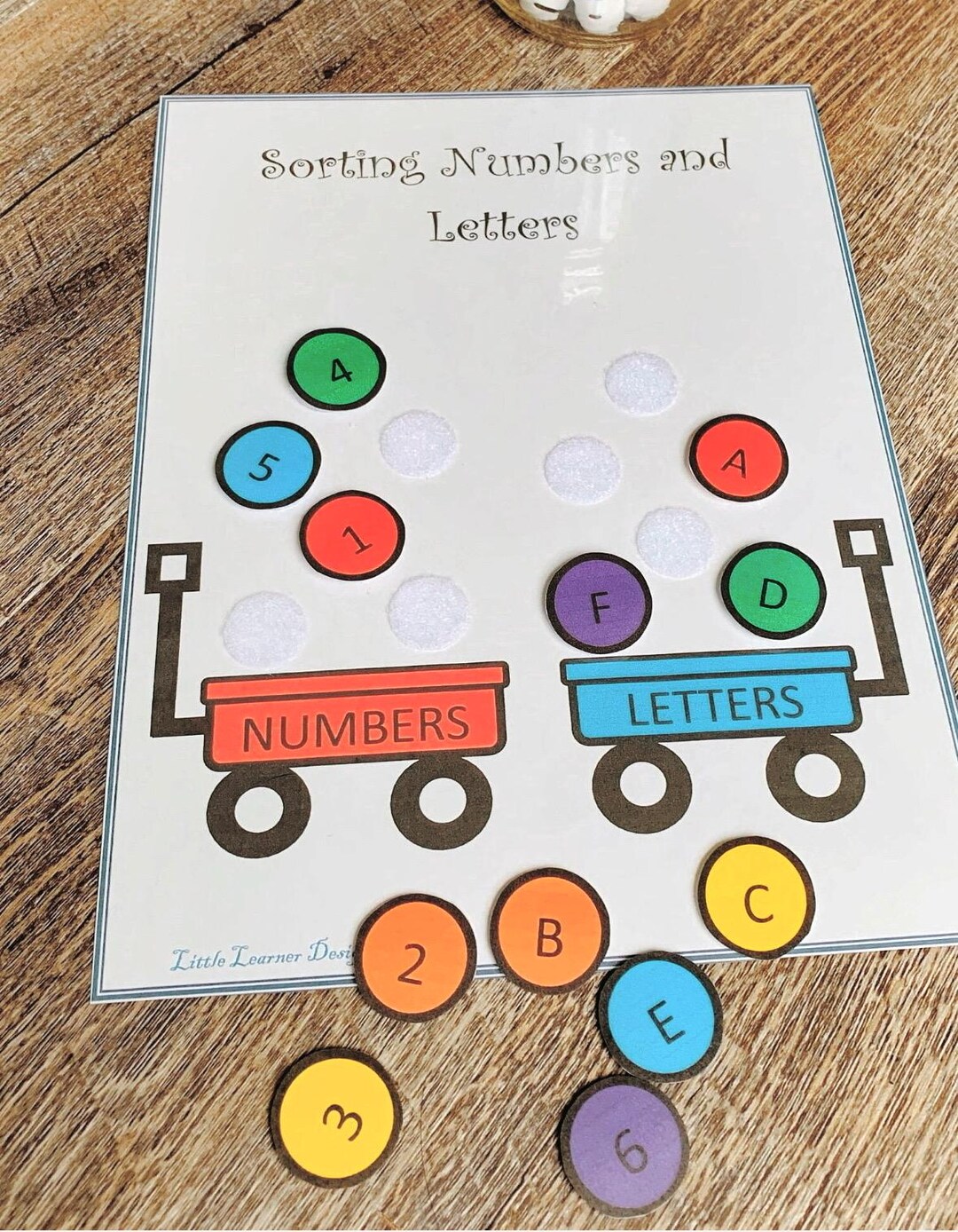 Alphabet Letters and Number Sorting Game: Preschool Learning - Etsy